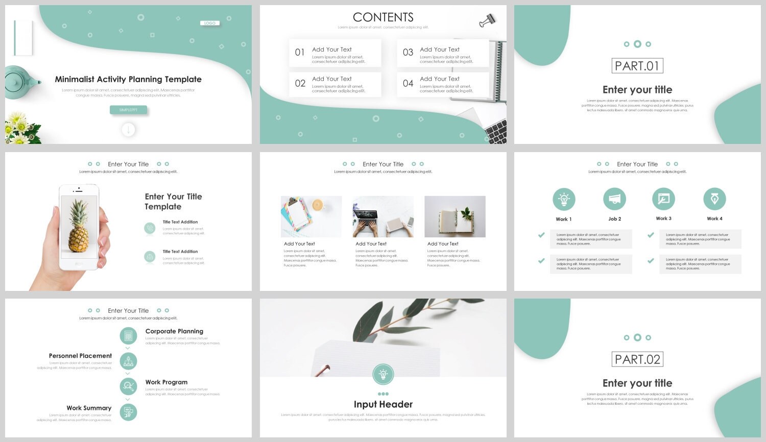 Minimal Activity Planning Powerpoint Template - Etsy
