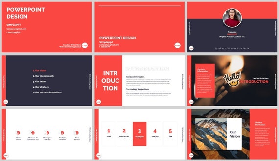 Minimal Clean Work Report PowerPoint Template | Etsy