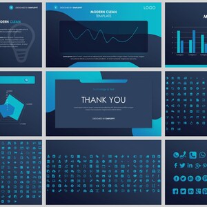 Minimal Magazine Style Technology Powerpoint Template02 - Etsy
