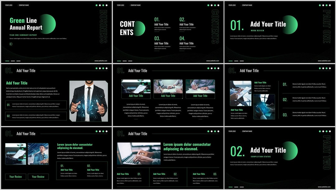 Green Line Annual Summary Report Template - Etsy