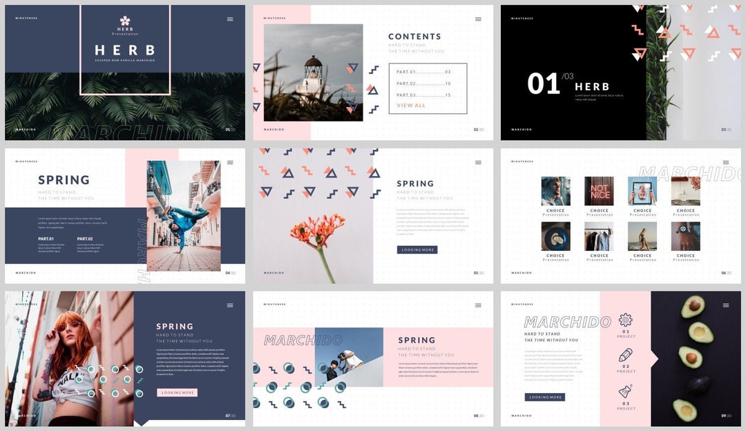 Minimal Fashion Magazine Style Report Powerpoint Template - Etsy