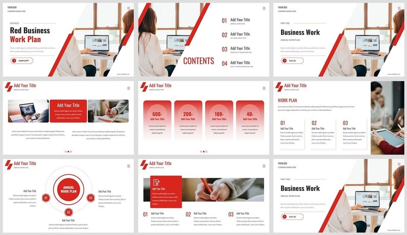 Minimal Work Summary Powerpoint Template - Etsy