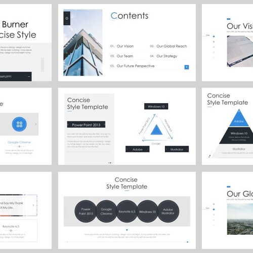 Minimal Blue Business Powerpoint Template - Etsy