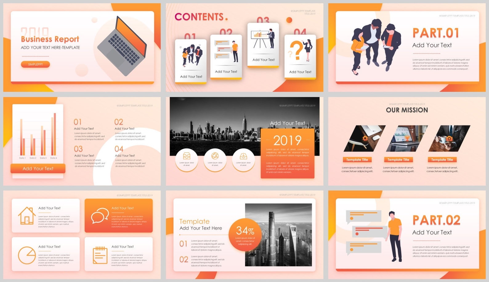 Minimal Work Report Powerpoint Template - Etsy