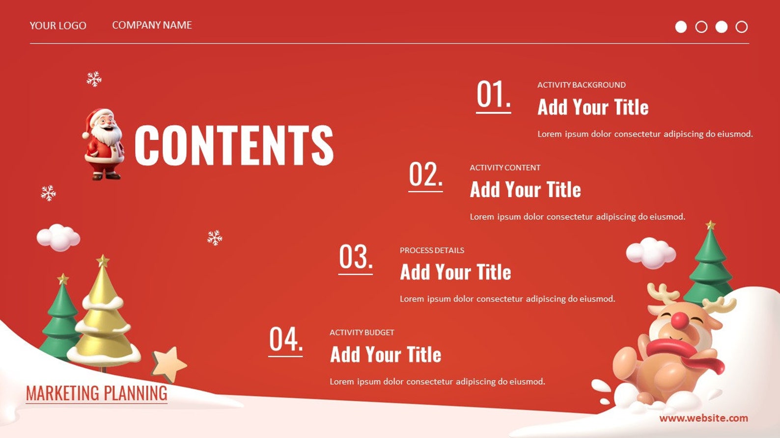 Merry Christmas Annual Summary Powerpoint Template - Etsy