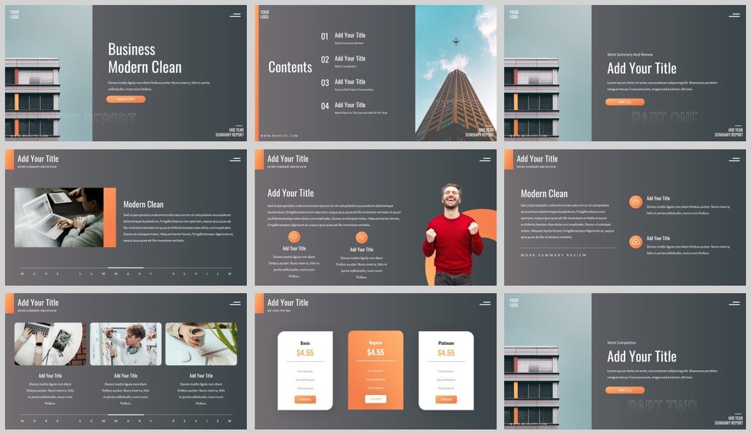 Minimal Modern Clean Business Powerpoint Template - Etsy