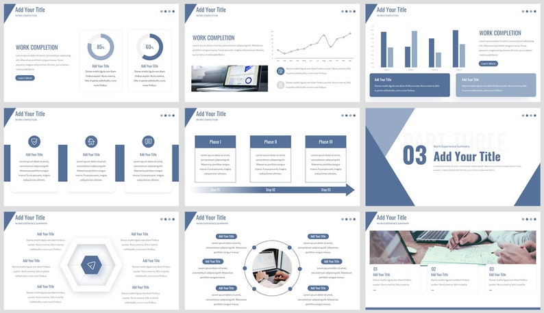Minimal Blue Business Powerpoint Template - Etsy