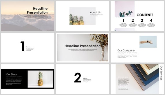 Simple Magazine Style PowerPoint Template 12 | Etsy