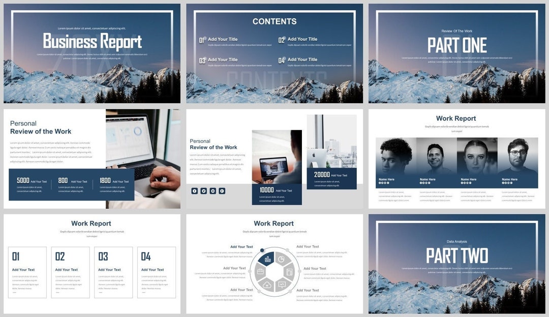 Minimal Work Summary Powerpoint Template - Etsy