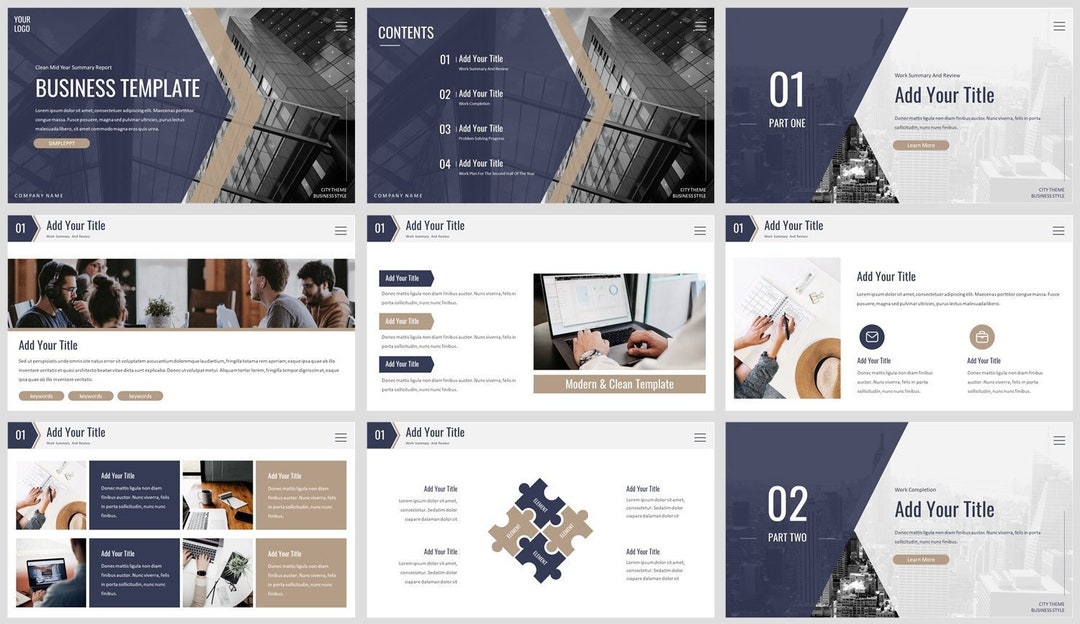 Minimal Work Summary Powerpoint Template - Etsy