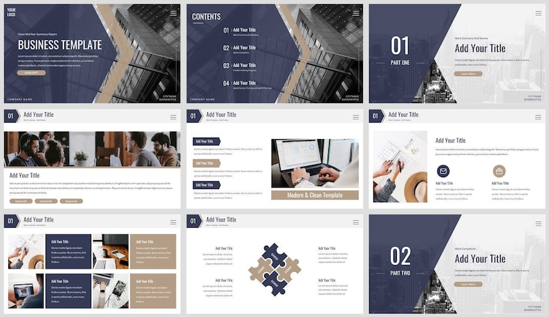 Minimal Work Summary Powerpoint Template - Etsy