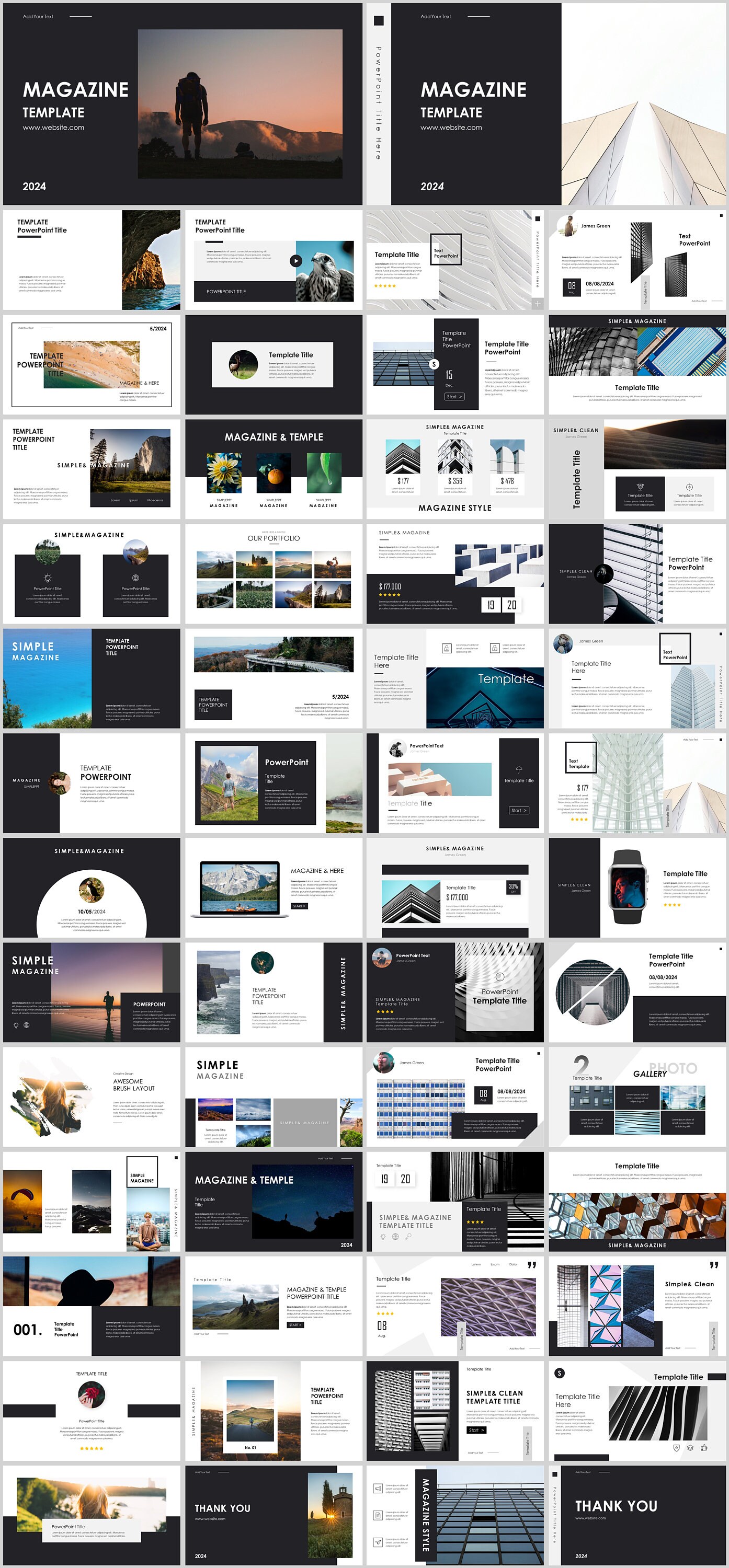 10 in 1 Bundle Modern Clean Magazine Style Report Powerpoint Template ...