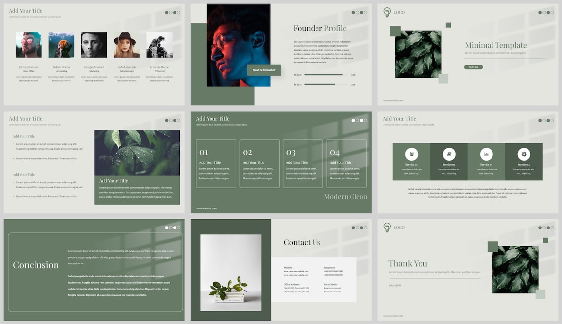 Minimal Modern Clean Report Powerpoint Template - Etsy