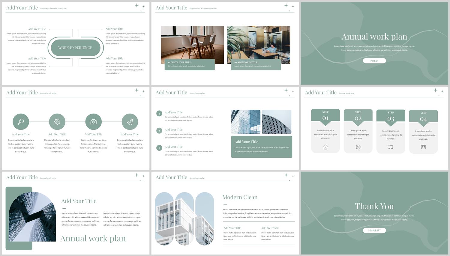 Minimal Modern Clean Report Powerpoint Template - Etsy