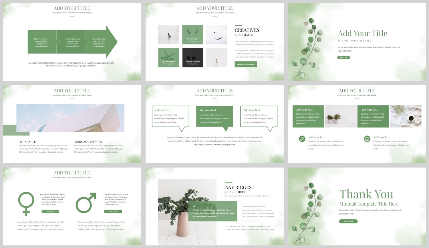 Minimal Water-color Clean Powerpoint Template - Etsy