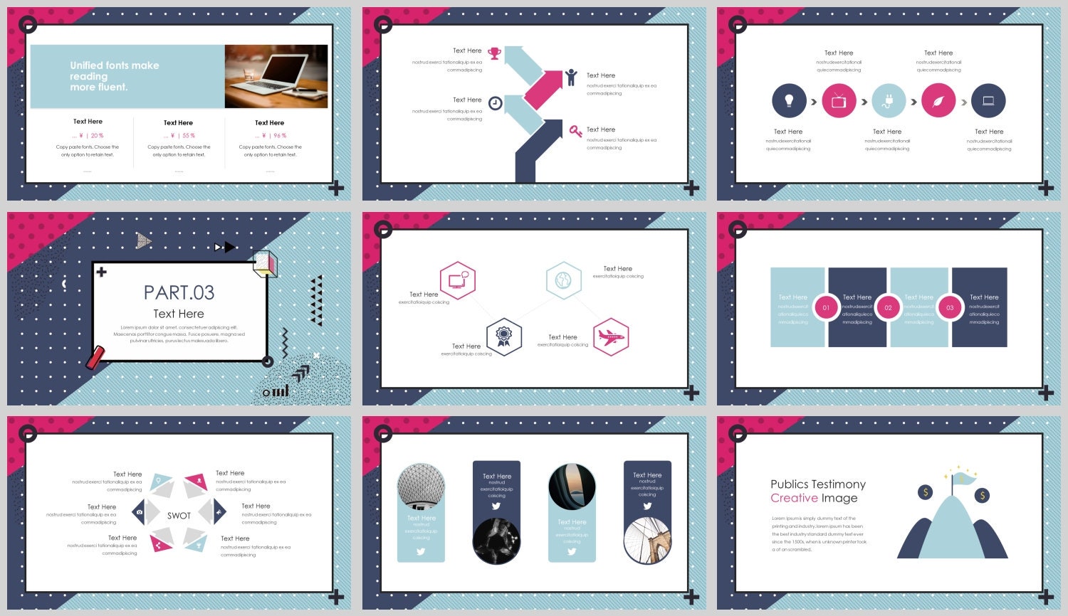 Memphis Style Minimal Powerpoint Template - Etsy