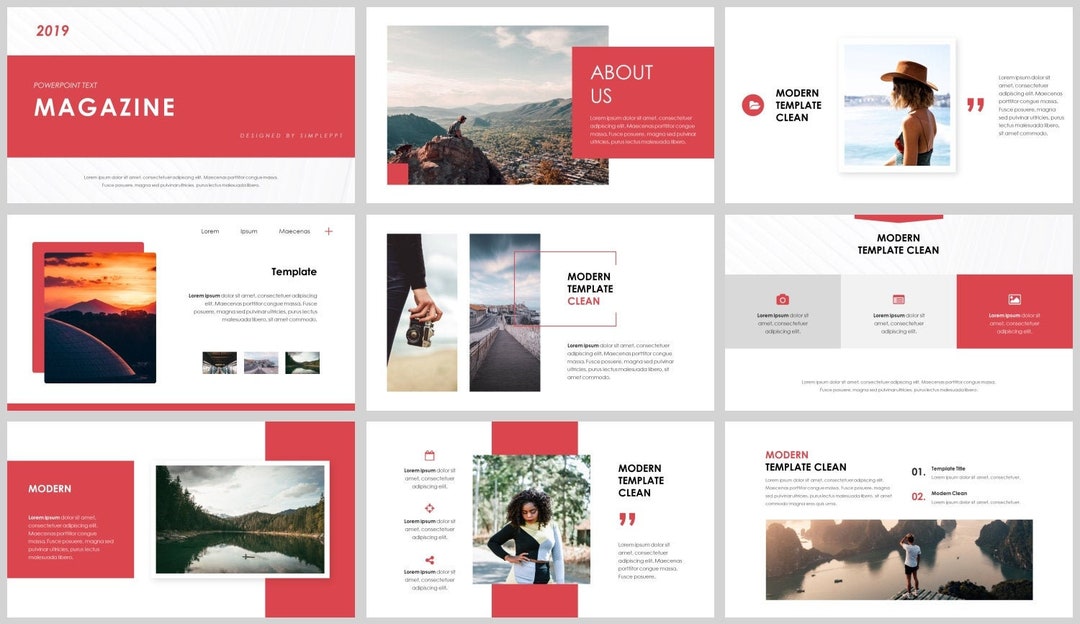 Minimal Magazine Style Powerpoint Template - Etsy