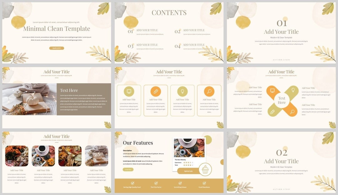 Minimal Modern Clean Style Powerpoint Template - Etsy