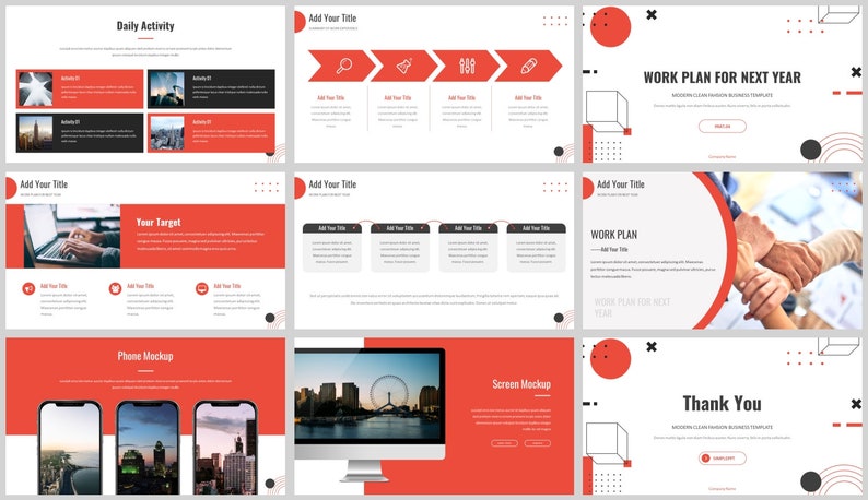Minimal Work Summary Powerpoint Template - Etsy