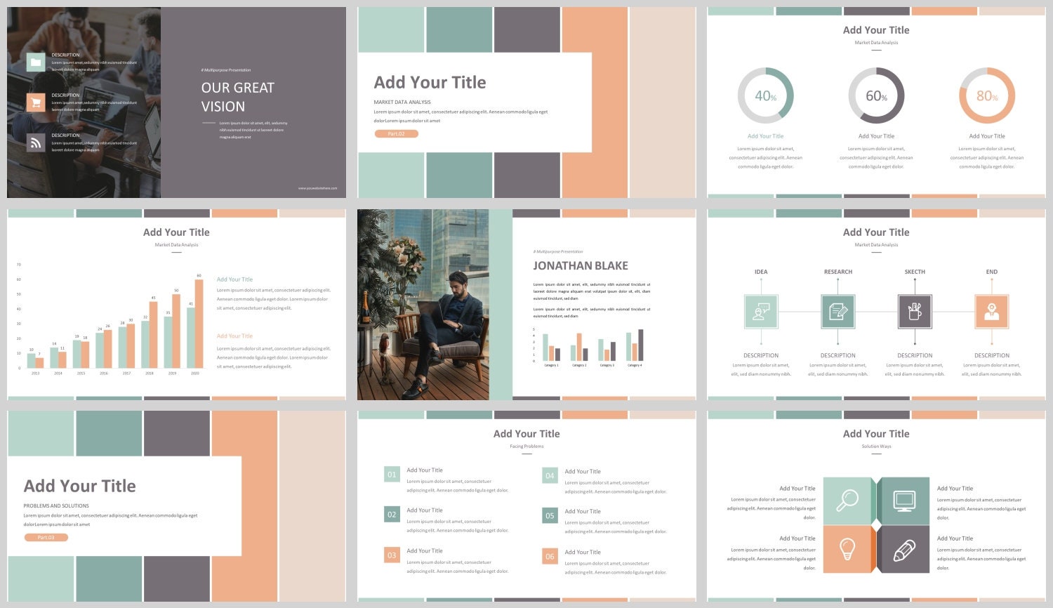 Minimal Work Summary Powerpoint Template - Etsy