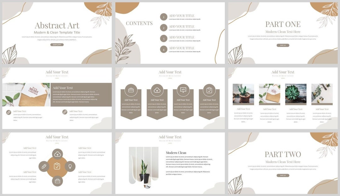 Minimal Modern Clean Style Powerpoint Template - Etsy