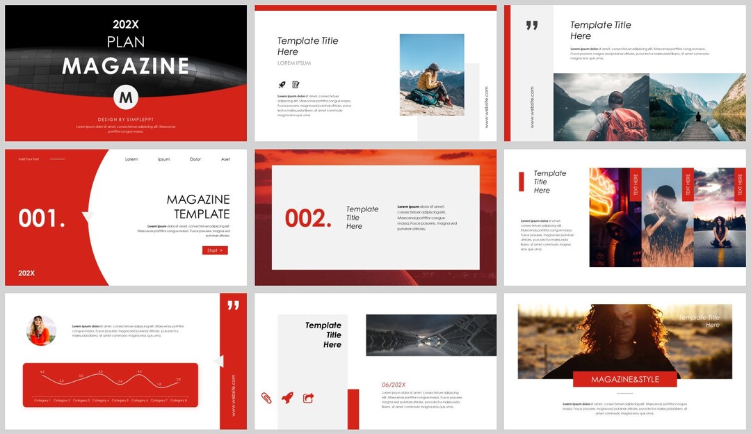 Minimal Magazine Style Powerpoint Template - Etsy
