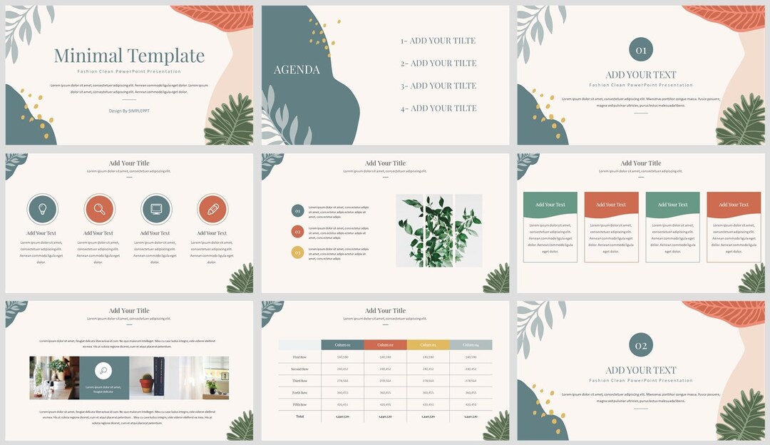 Minimal Clean Report Powerpoint Template - Etsy