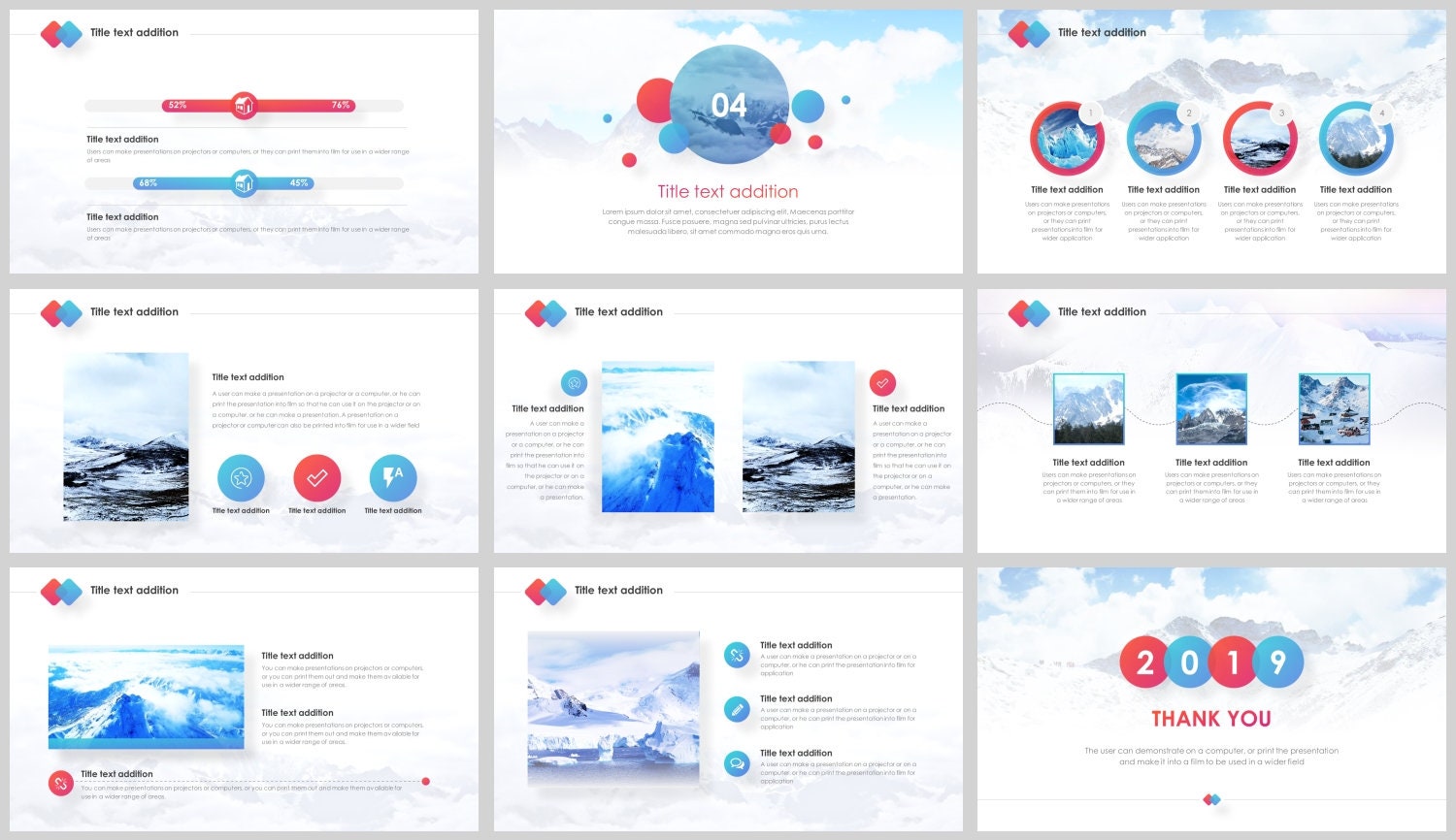 Creative Gradient Business Report Powerpoint Template02 - Etsy