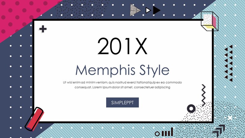 Memphis Style Minimal Powerpoint Template - Etsy