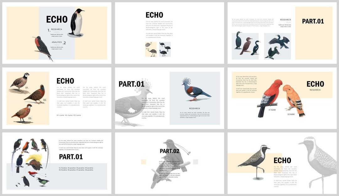 Minimal Bird Guide Style Powerpoint Template - Etsy
