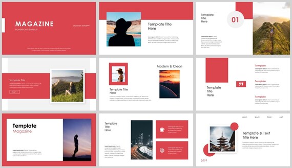 Minimal Magazine Style Powerpoint Template | Etsy