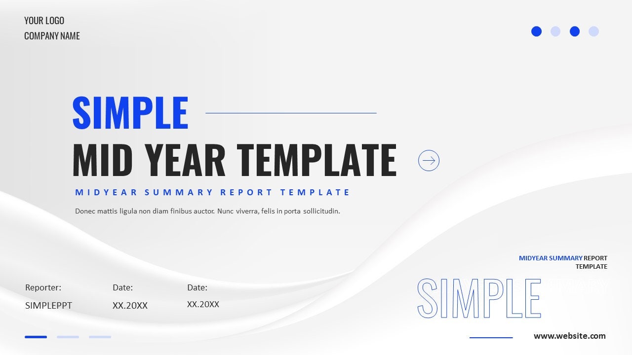Modern Blue Clean Mid-year Report Powerpoint Template - Etsy