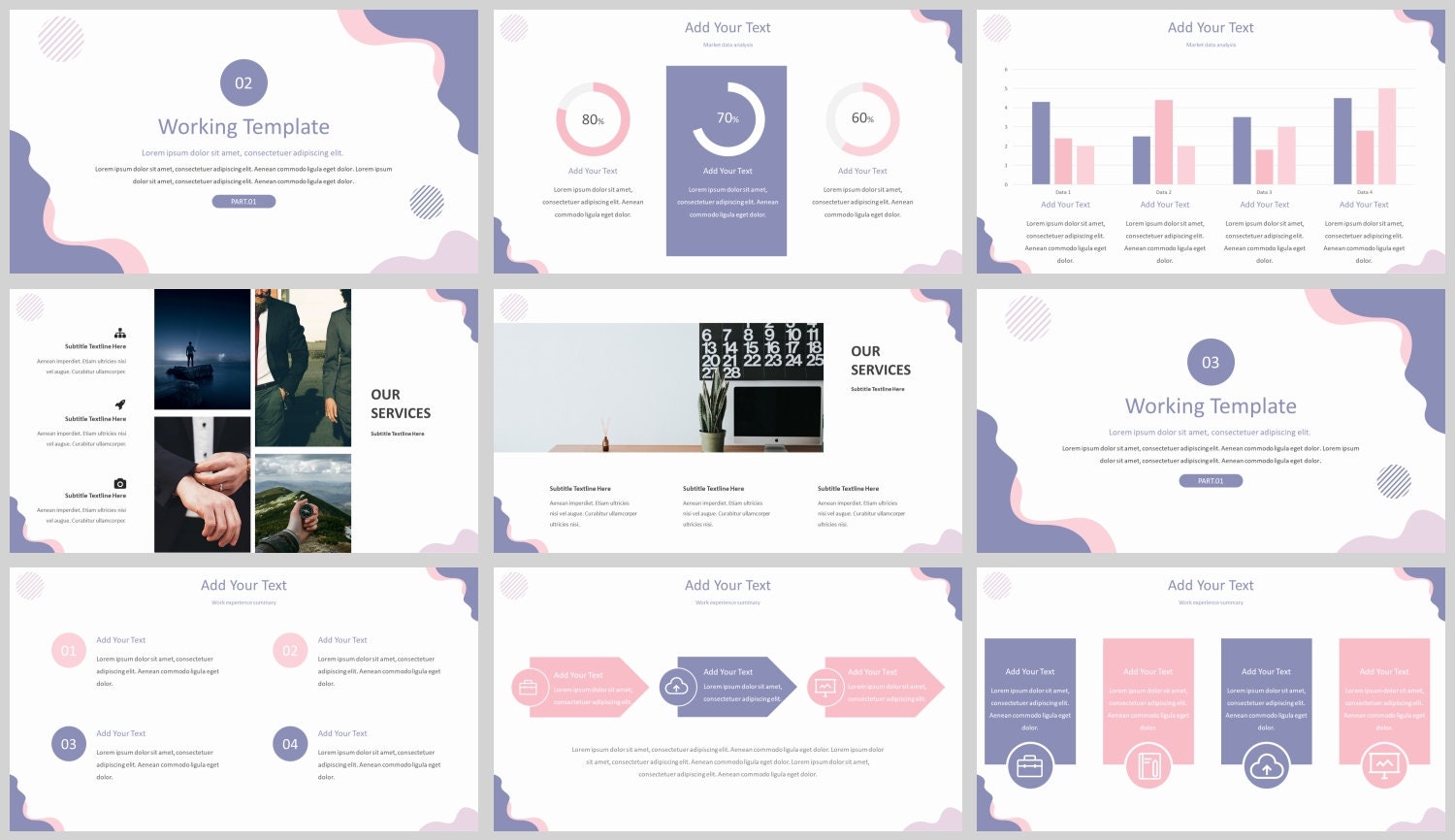 Minimal Work Summary Powerpoint Template - Etsy