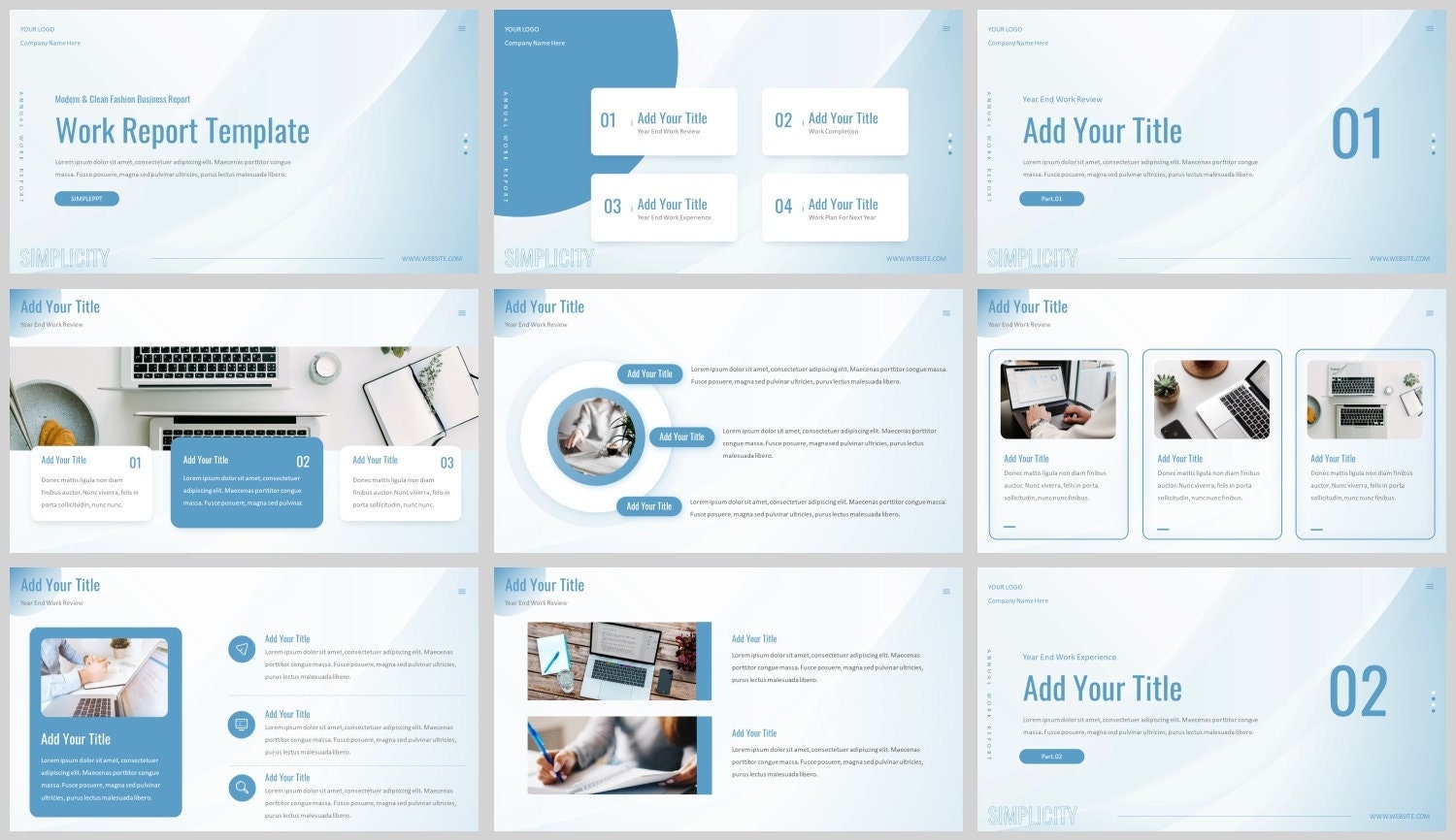 Minimal Blue Business Powerpoint Template - Etsy