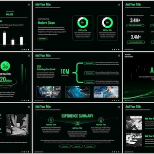 Modern Green Technology Annual Summary Powerpoint Template - Etsy