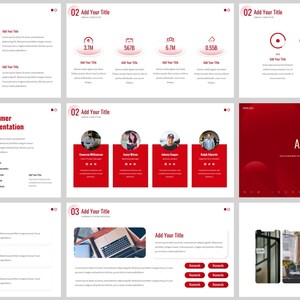Minimal Red Business Powerpoint Template - Etsy