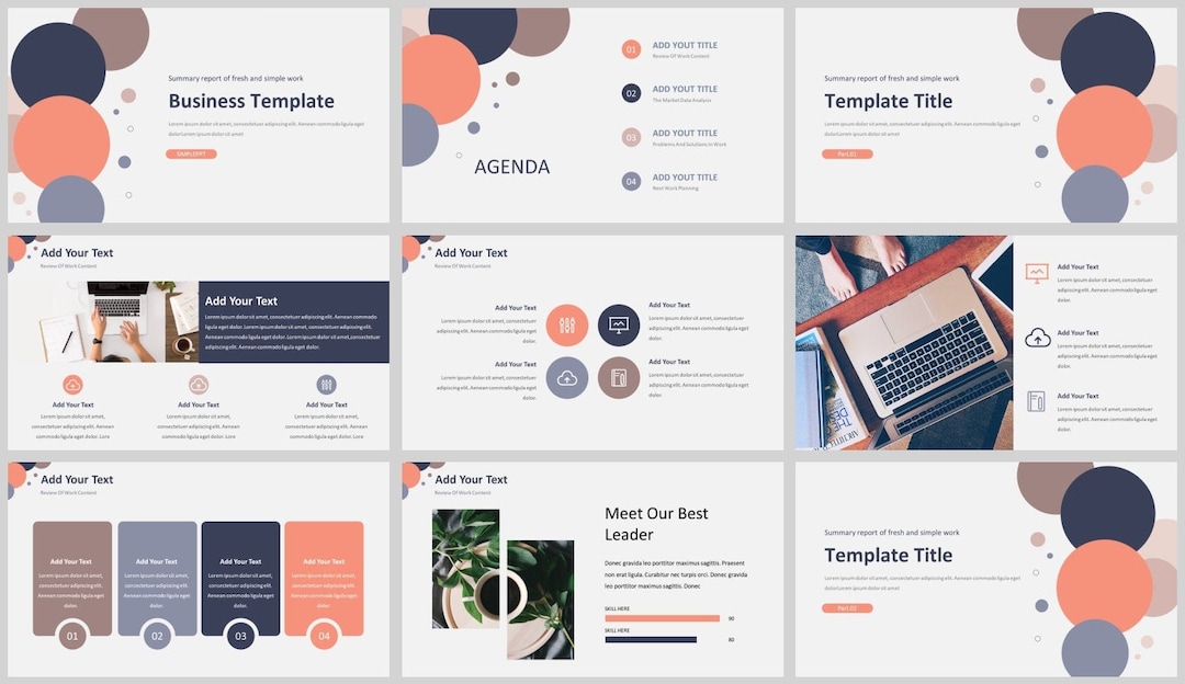 Minimal Work Summary Powerpoint Template - Etsy