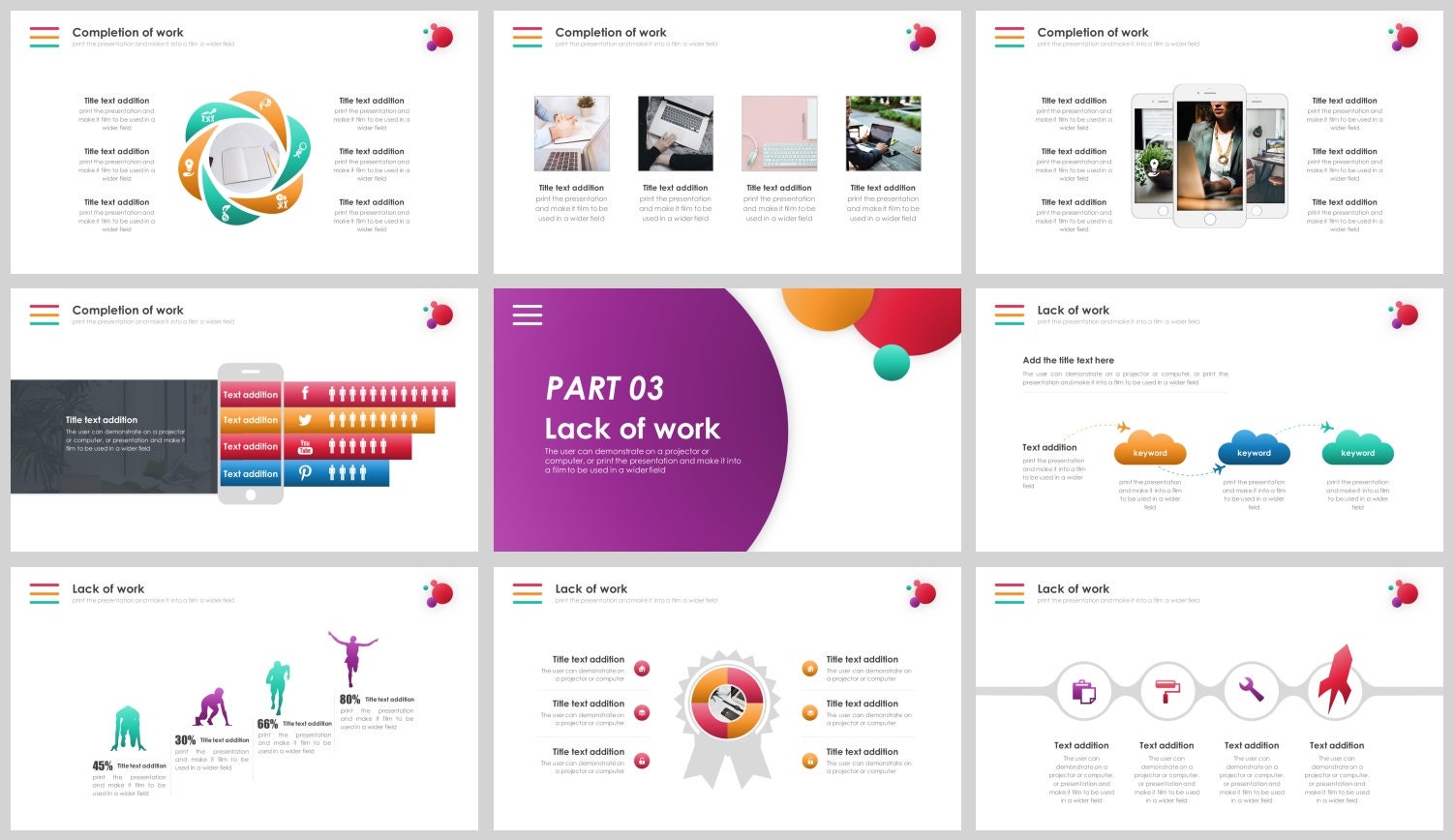 Creative Gradient Business Report Powerpoint Template03 - Etsy
