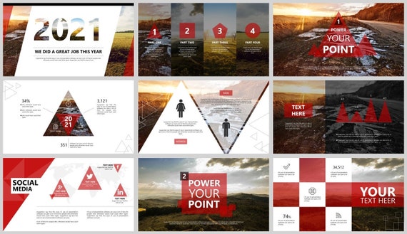 Simple Magazine Style Powerpoint Template 05 | Etsy