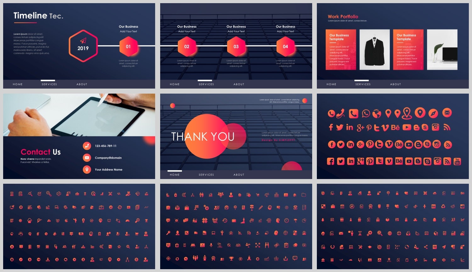 Creative Gradient Business Report Powerpoint Template - Etsy