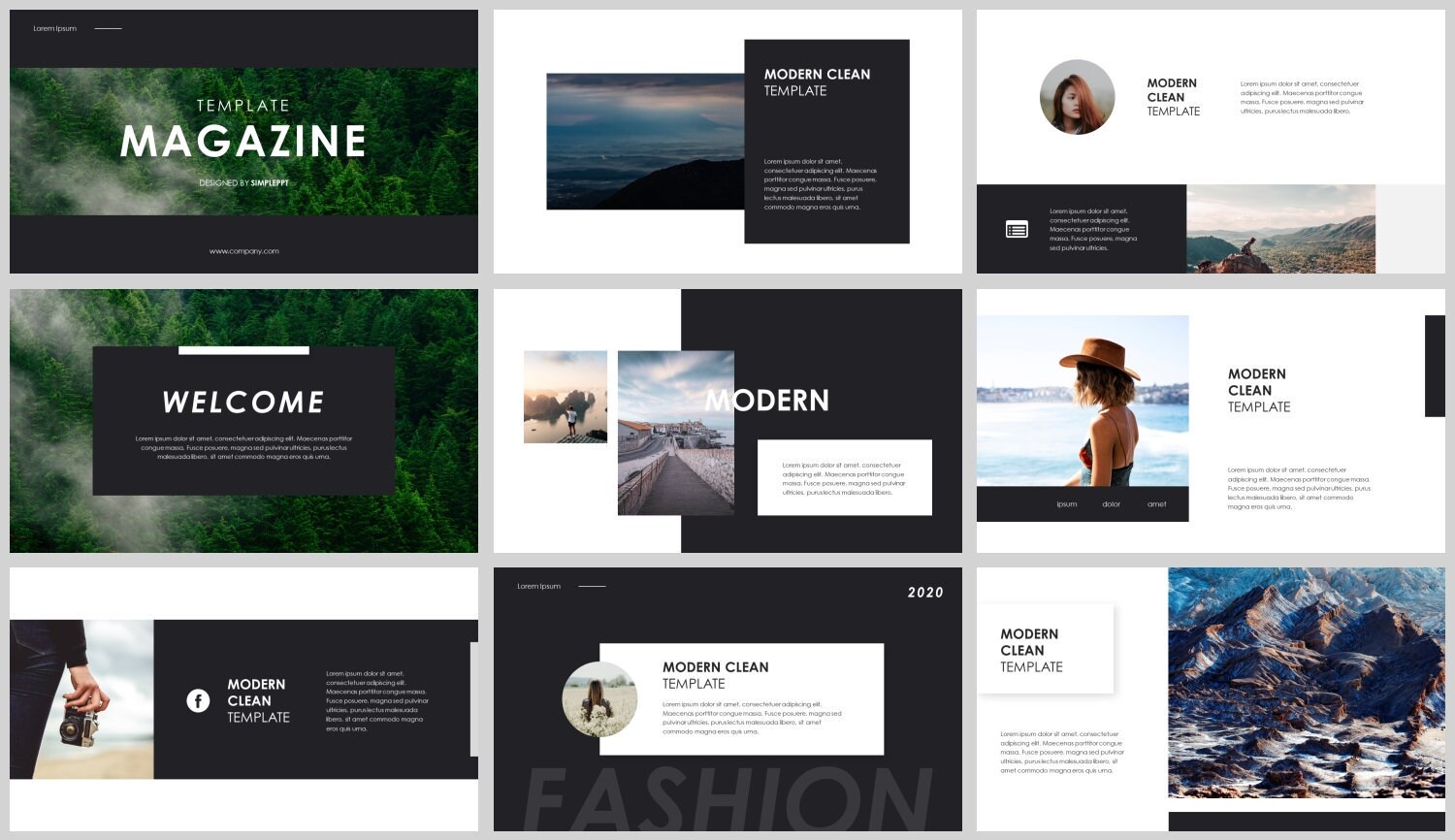 Simple Magazine Style Powerpoint Template - Etsy