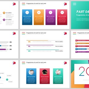 Creative Gradient Business Report Powerpoint Template03 - Etsy