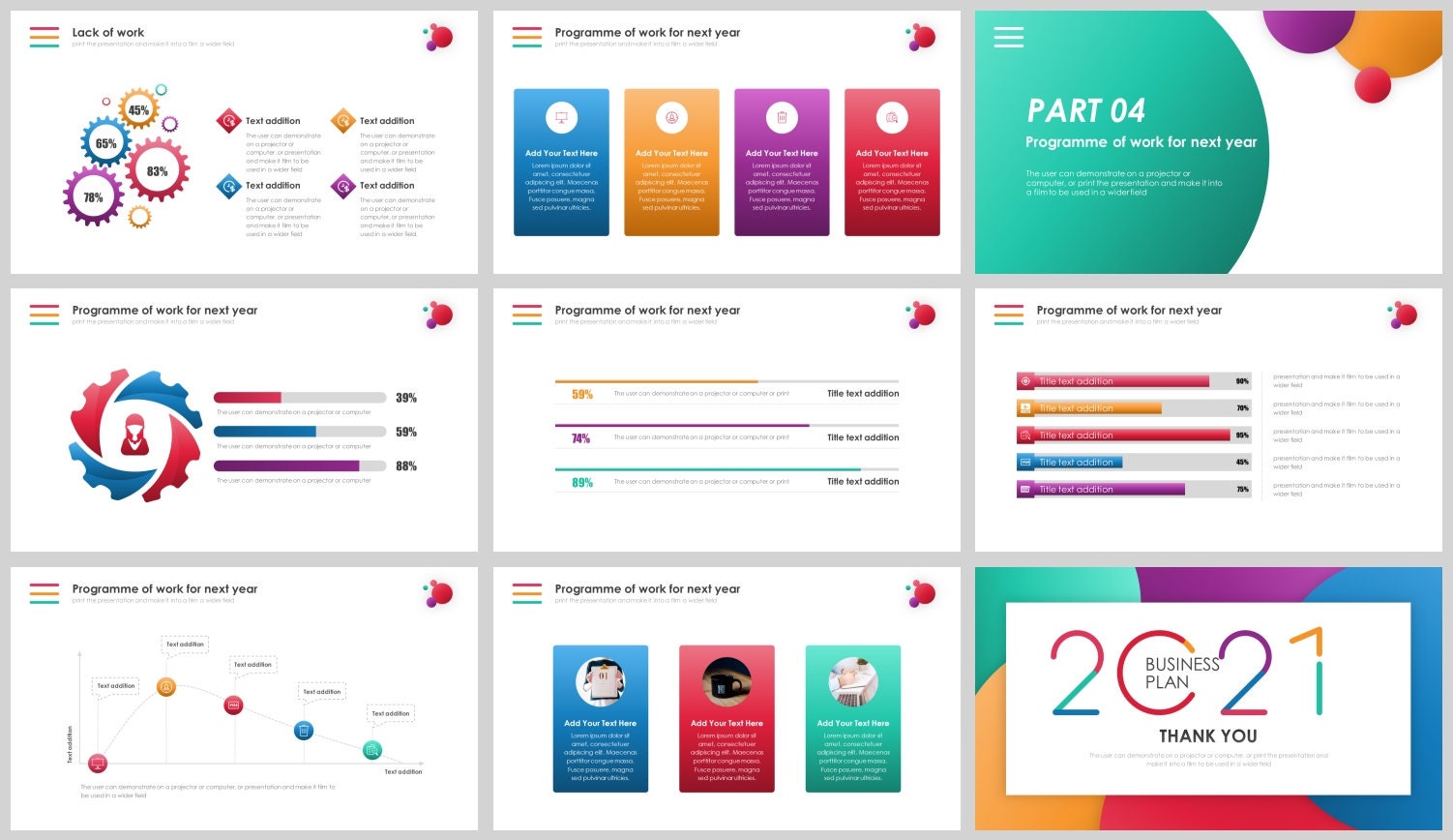 Creative Gradient Business Report Powerpoint Template03 - Etsy
