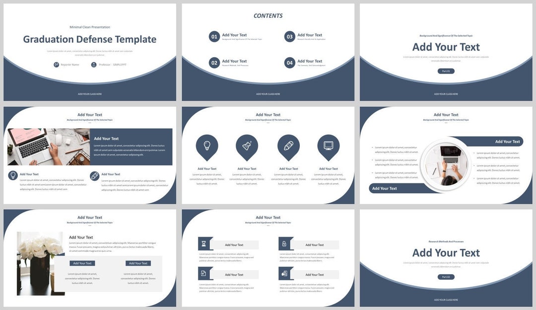 Minimal Clean Graduation Defense Powerpoint Template - Etsy