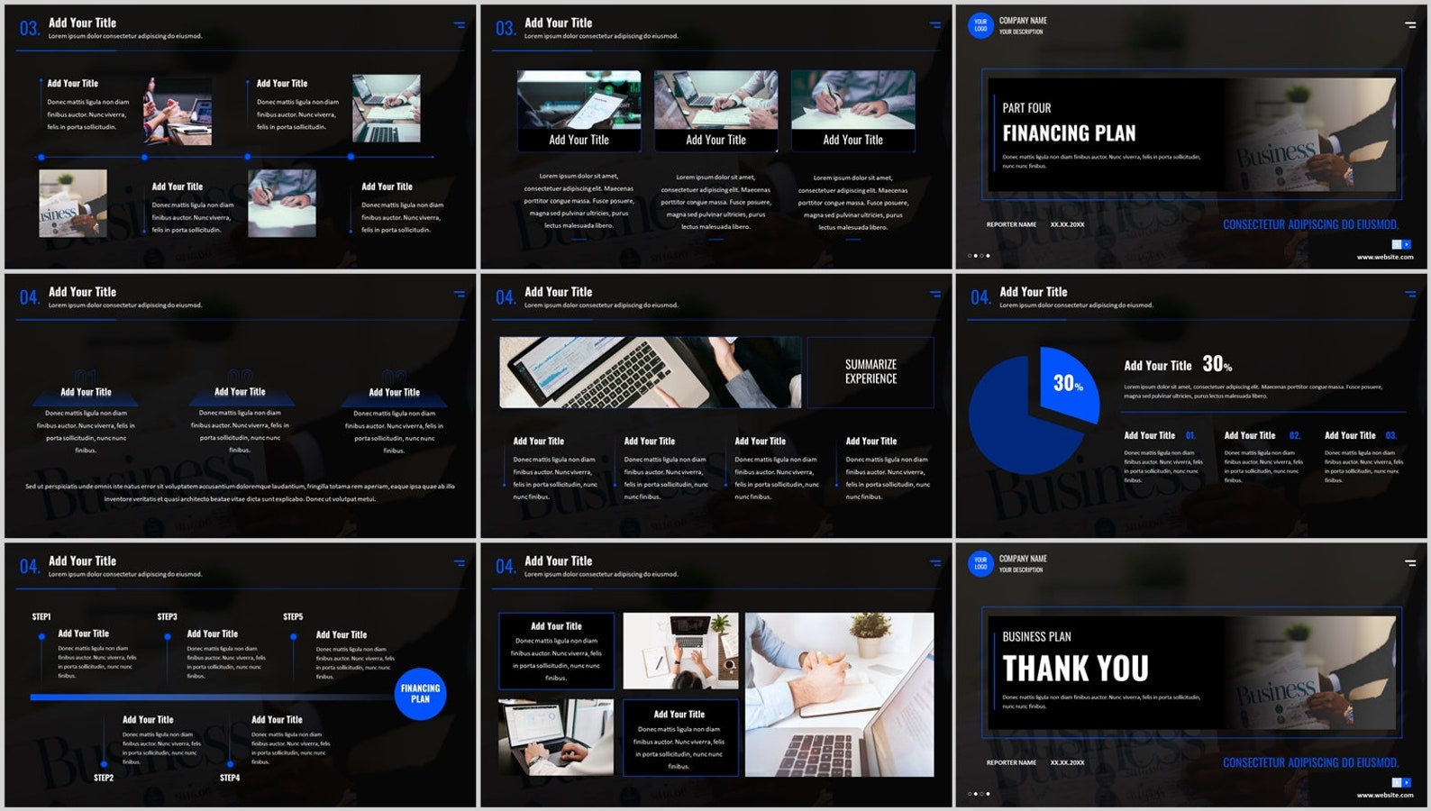 Modern Blue Business Plan Powerpoint Template - Etsy