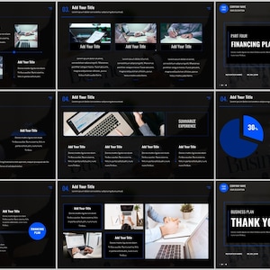 Modern Blue Business Plan Powerpoint Template - Etsy