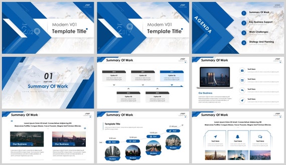 Creative Business Work Report Powerpoint Template | Etsy