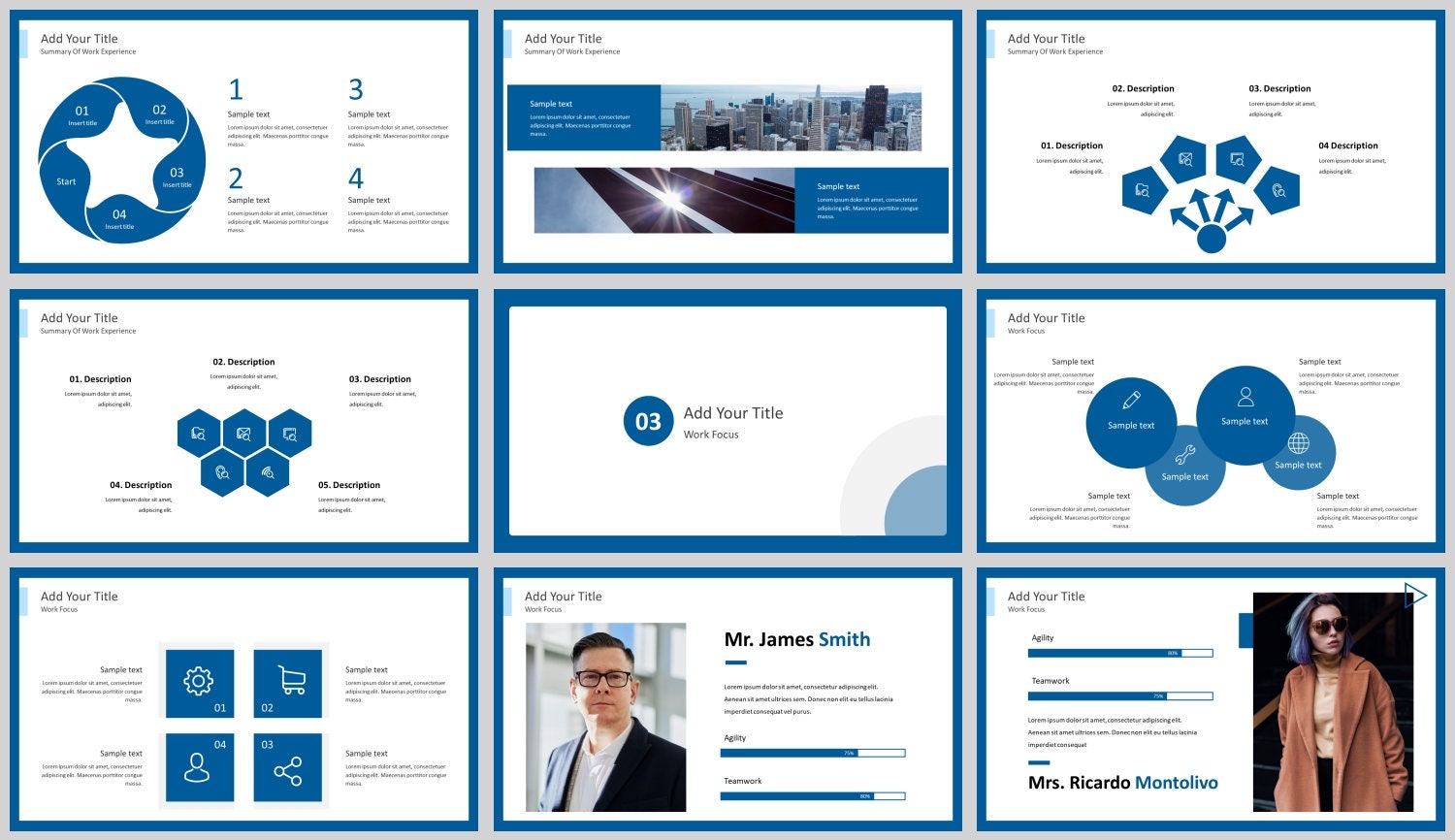 Modern Clean Business Work Summary Powerpoint Template - Etsy