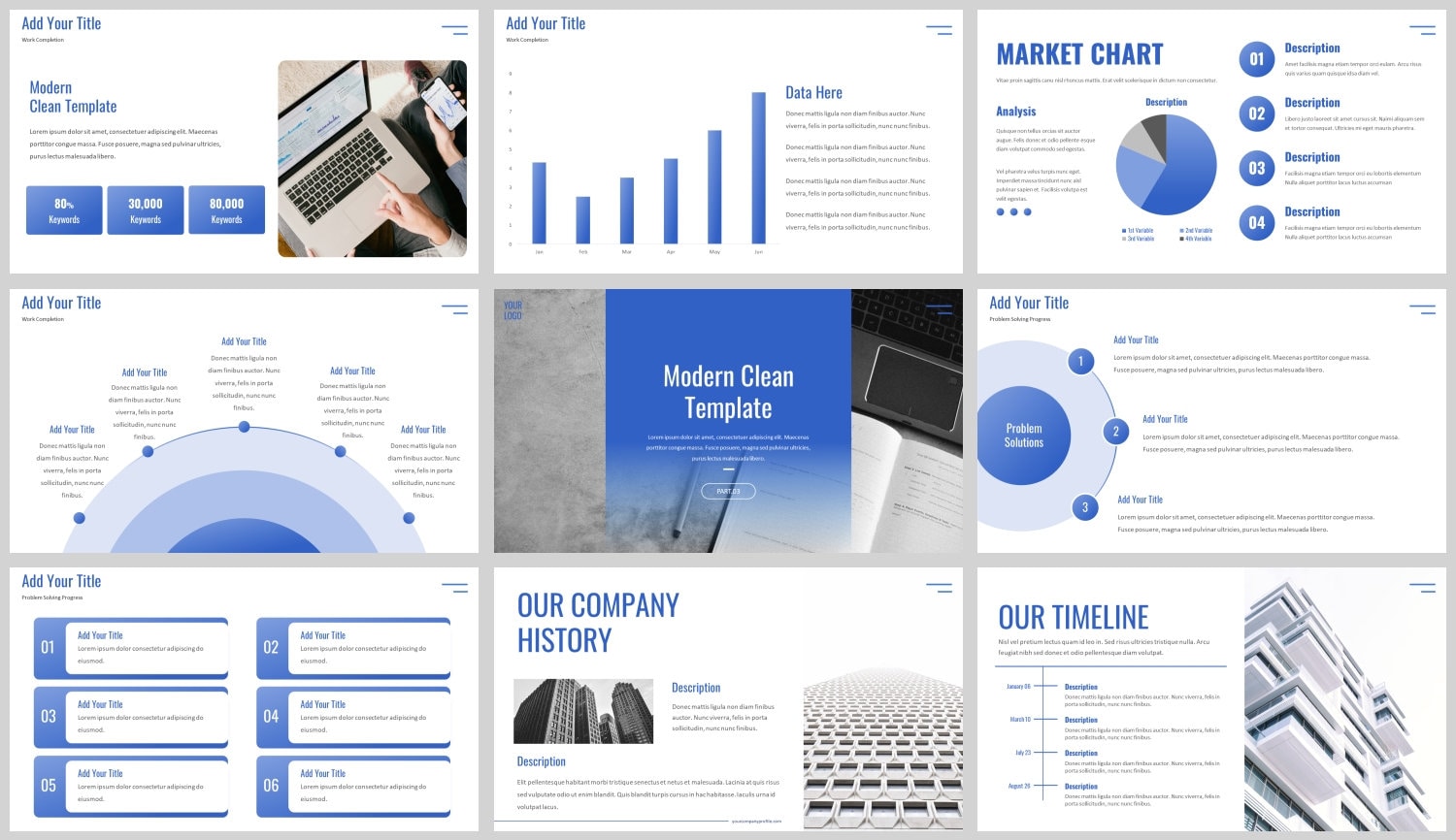 Minimal Work Summary Powerpoint Template - Etsy