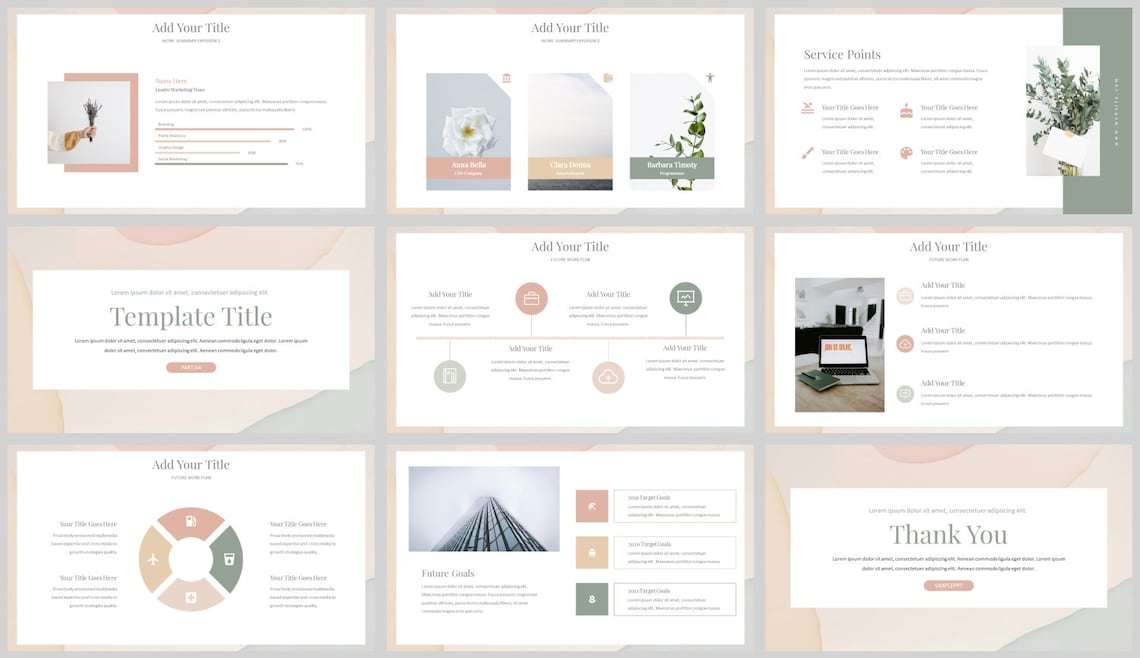 Minimal Work Summary Powerpoint Template - Etsy